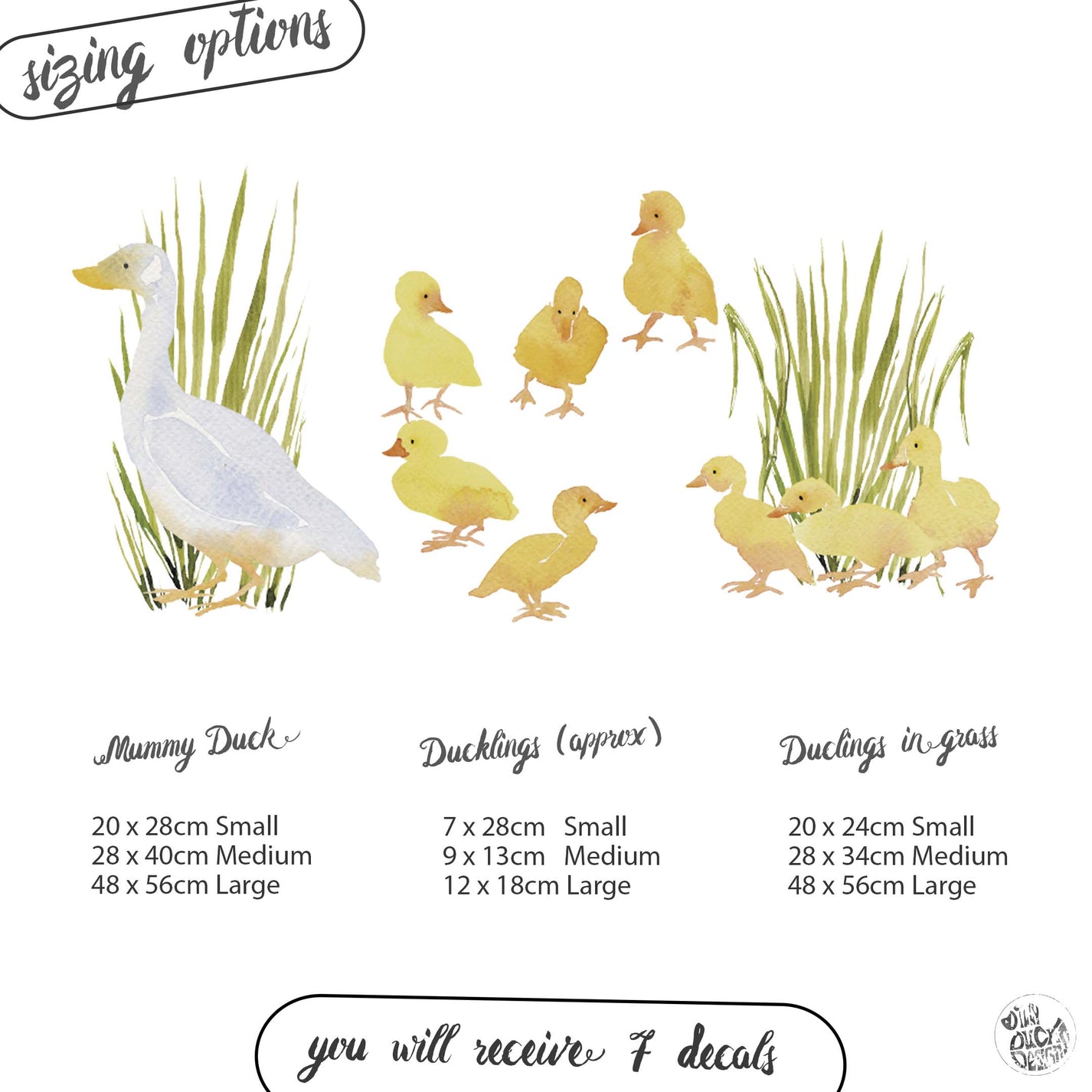 Mummy Duck & Ducklings Window Decal Set – Dizzy Duck Designs