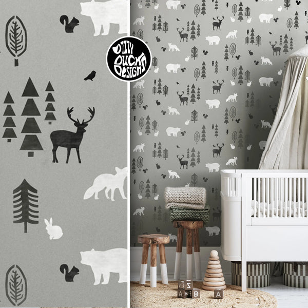 NORDIC FOREST Wall Stencil – Dizzy Duck Designs