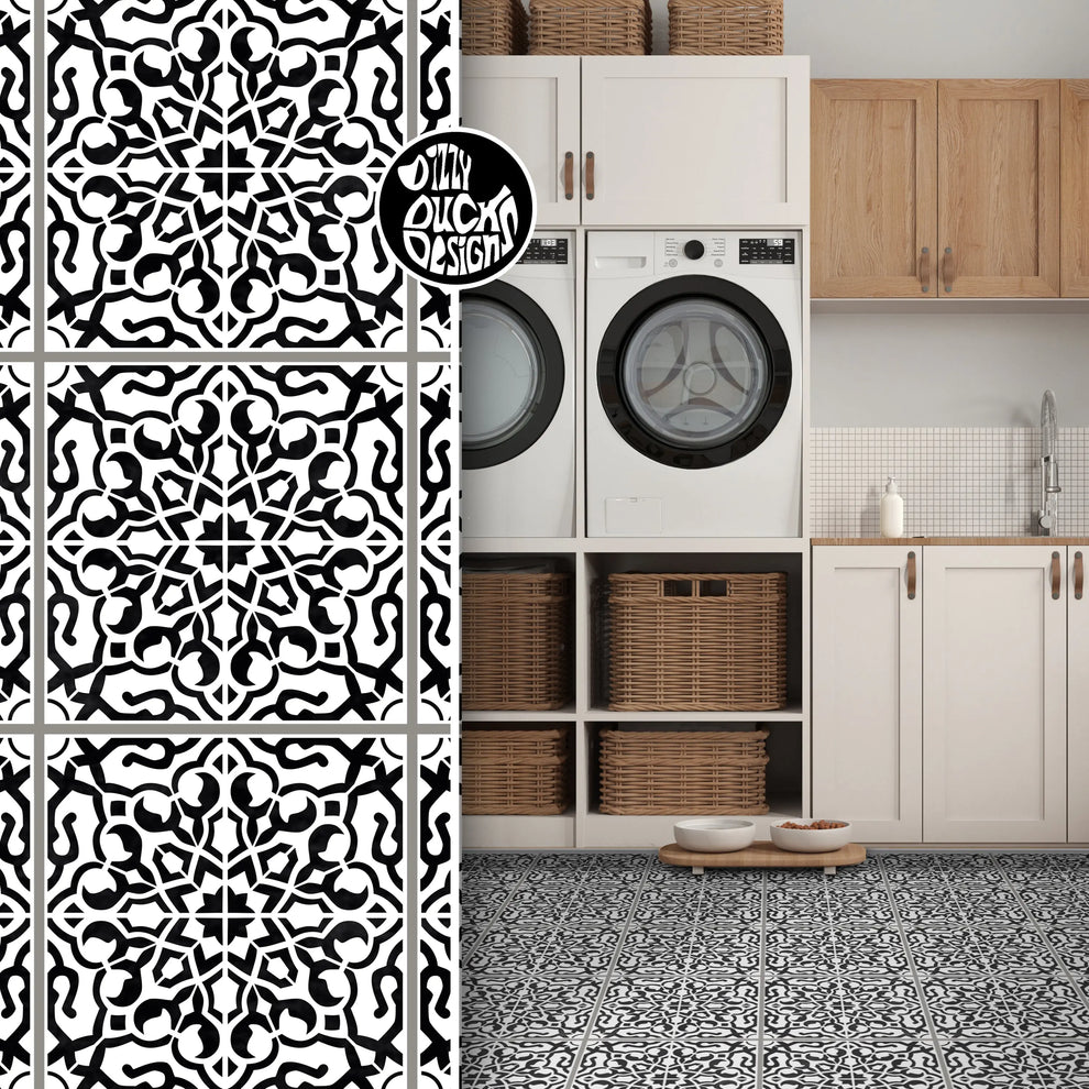 Nadia Faux-Tile Stencil – Dizzy Duck Designs