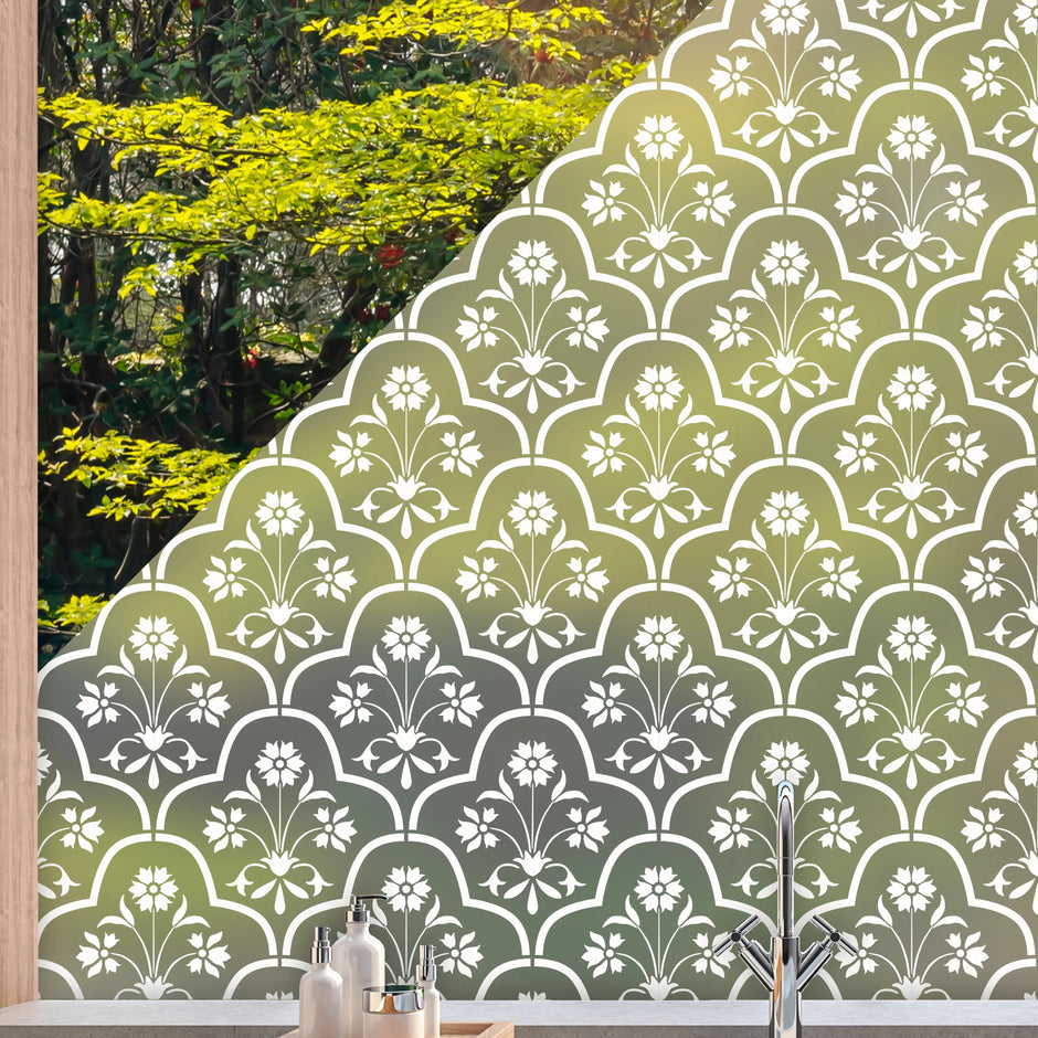 WINDOW FILM | Frosted Floral Panels – Dizzy Duck Designs