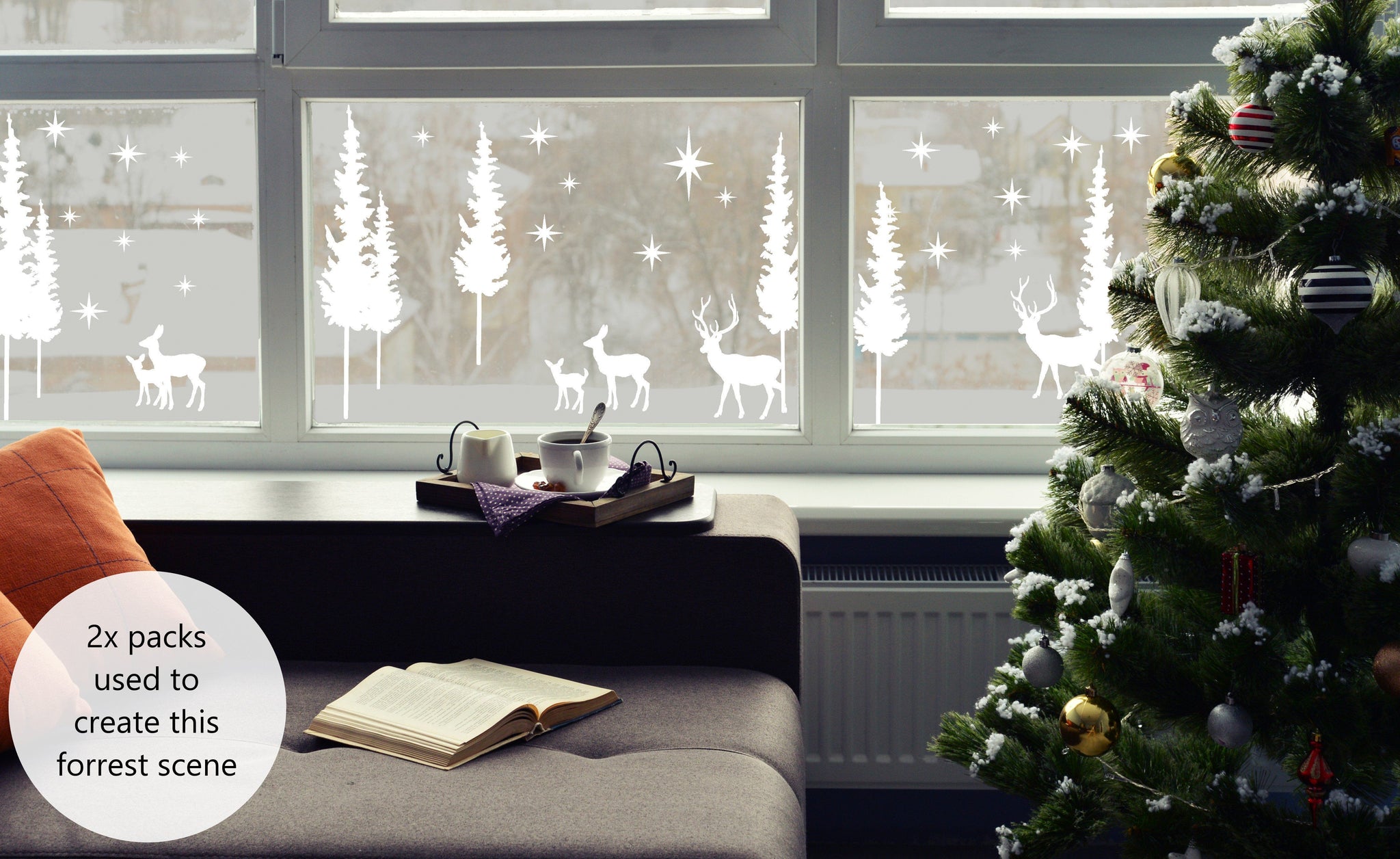 Stag & Forest Window Decal – Dizzy Duck Designs