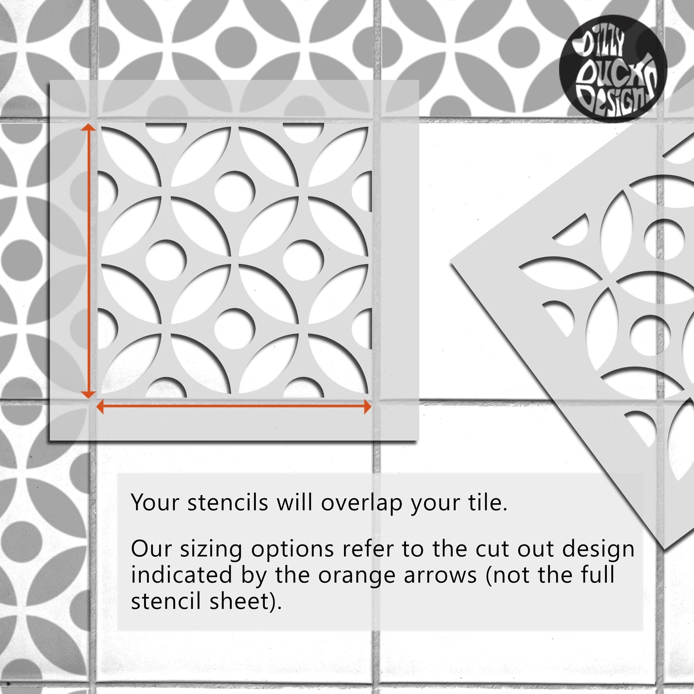 Tsunagi Spot Tile Stencil – Dizzy Duck Designs