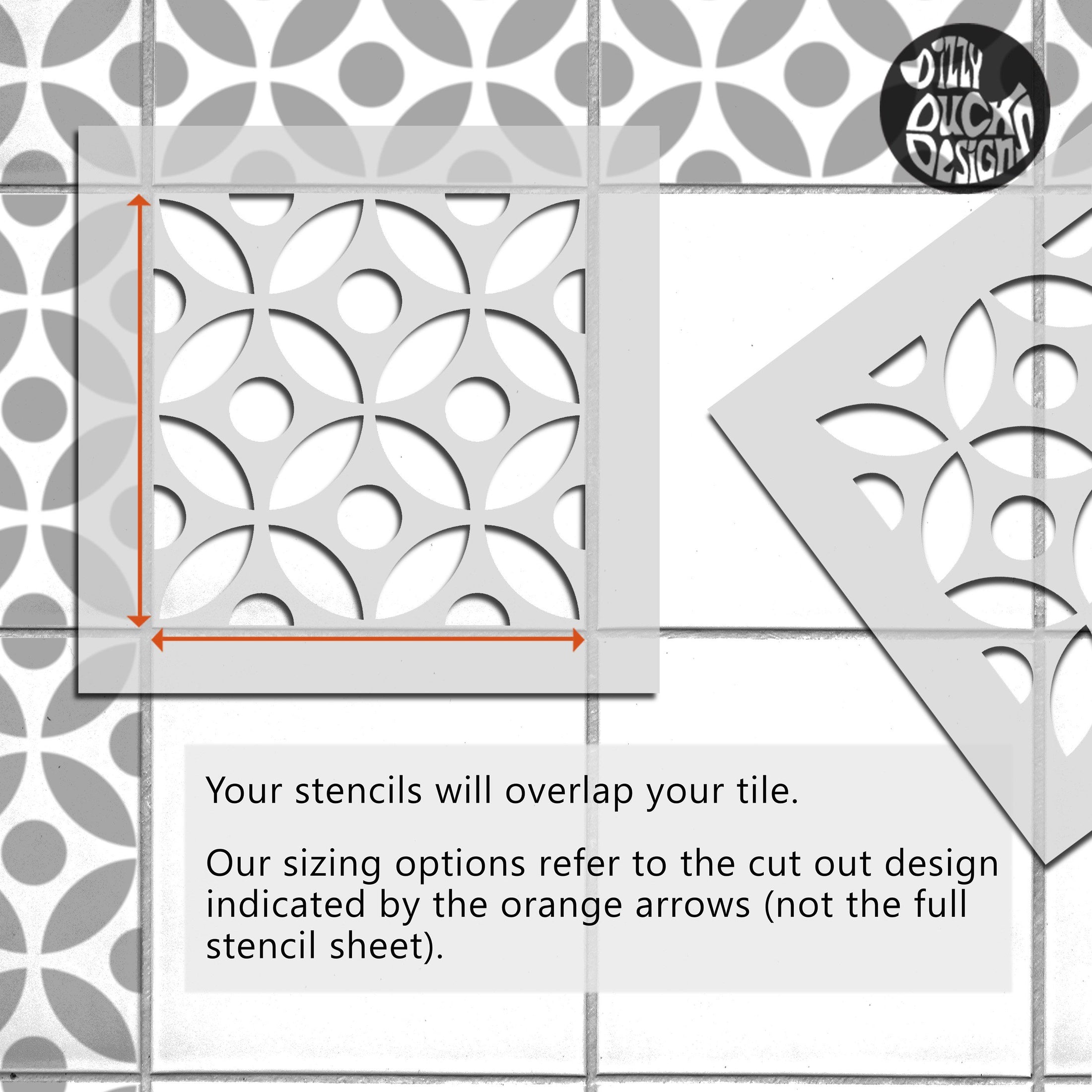 Tsunagi Spot Tile Stencil – Dizzy Duck Designs