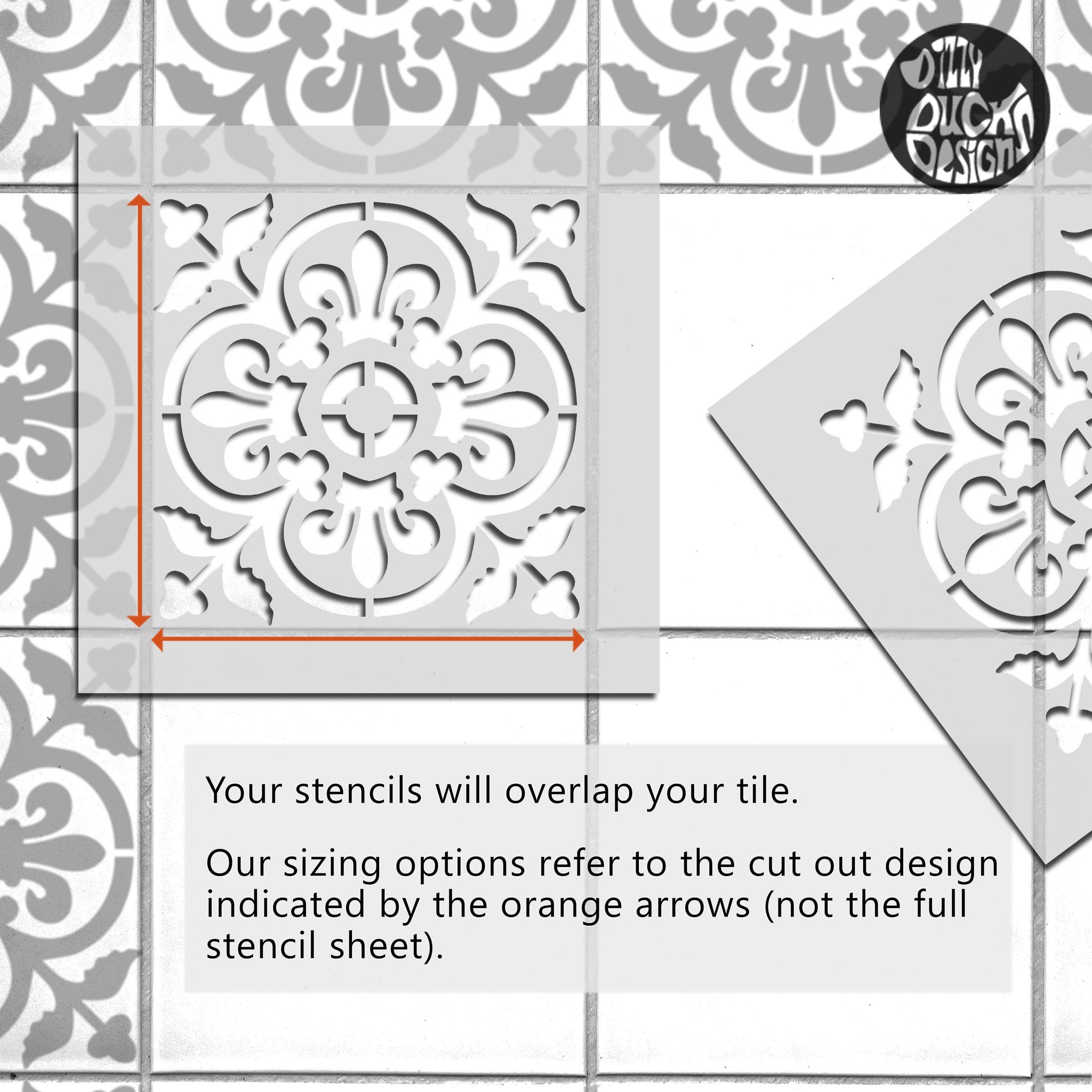 Valencia Tile Stencil – Dizzy Duck Designs