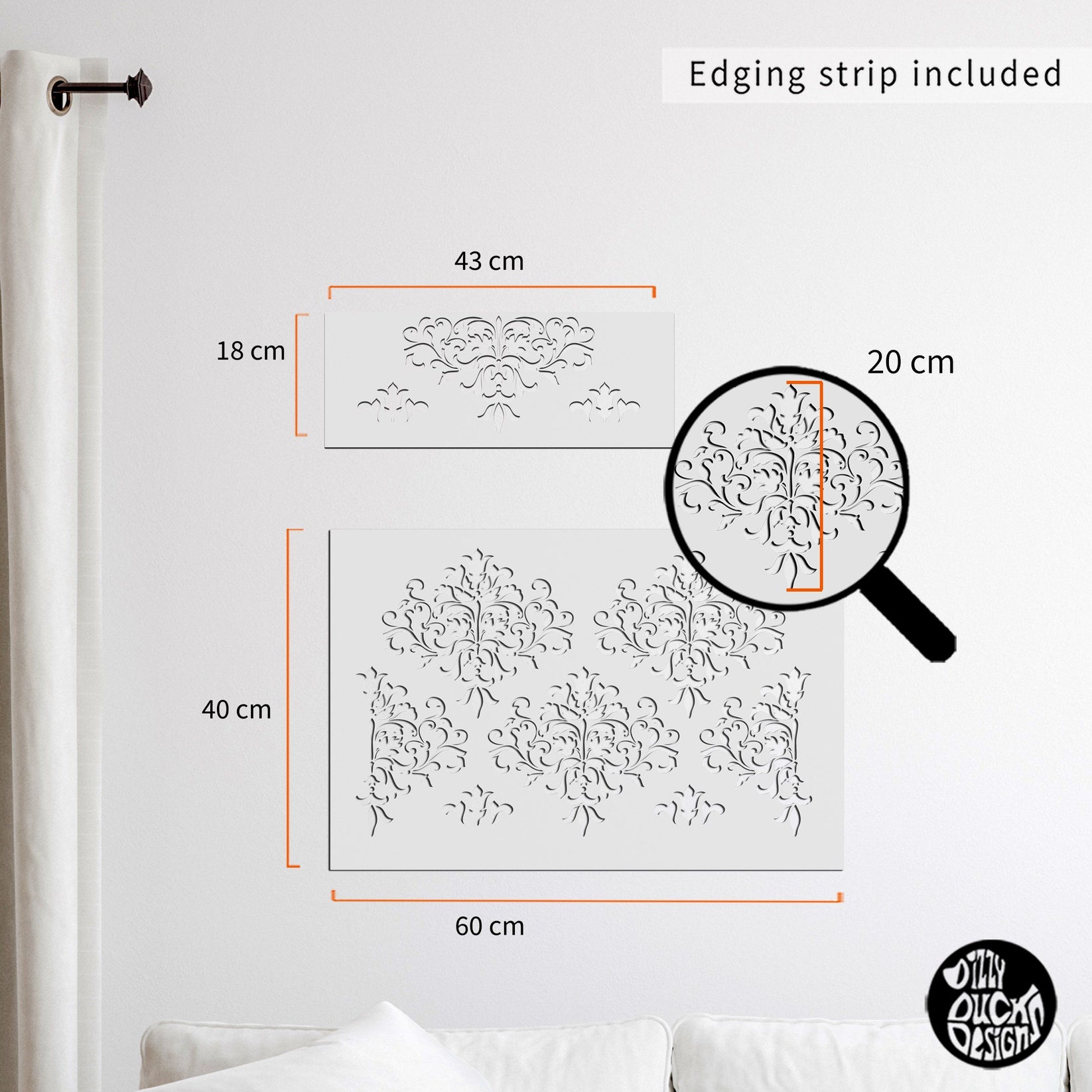 ZAHEDAN Wall Stencil – Dizzy Duck Designs