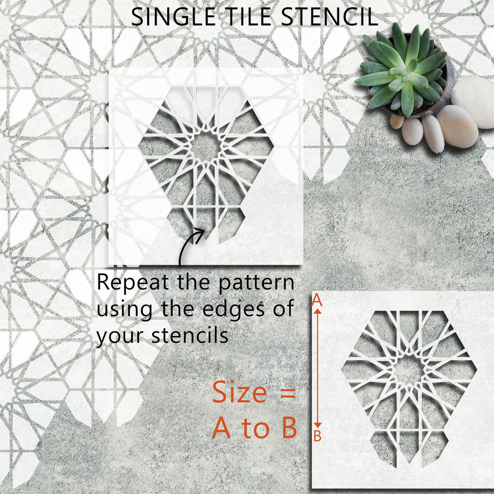 Zaida Faux-Tile Stencil – Dizzy Duck Designs