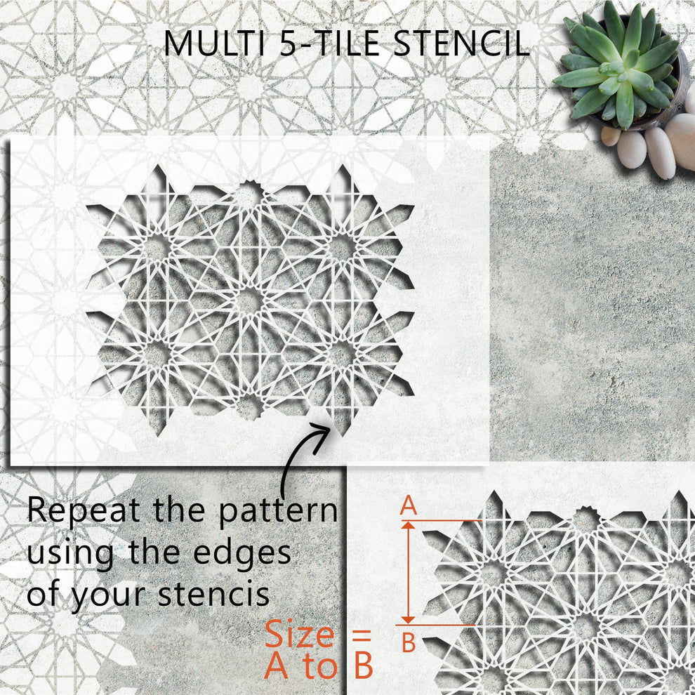 Zaida Faux-Tile Stencil – Dizzy Duck Designs
