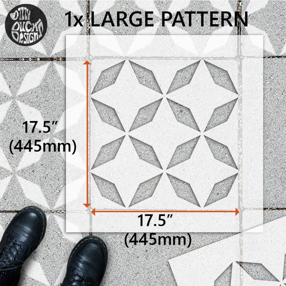 Zaros Patio Stencil - Square Slabs – Dizzy Duck Designs