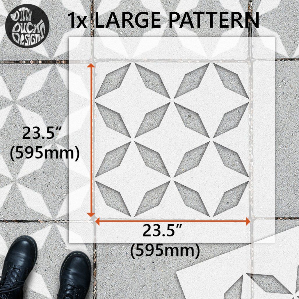 Zaros Patio Stencil - Square Slabs – Dizzy Duck Designs