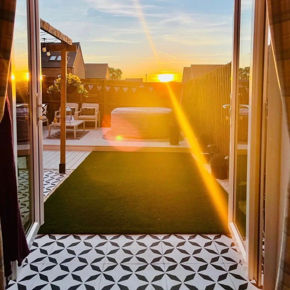 Zaros Patio Stencil - Square Slabs – Dizzy Duck Designs